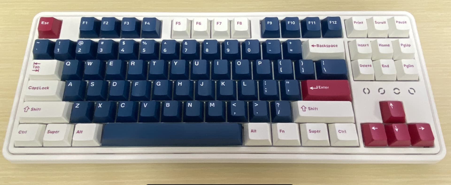 Amazon.com: FL CMK87 80% TKL 無線機械鍵盤,透明觸覺 Kailh Box 白色,87 鍵和 PBT 鍵帽,剛性可 ...