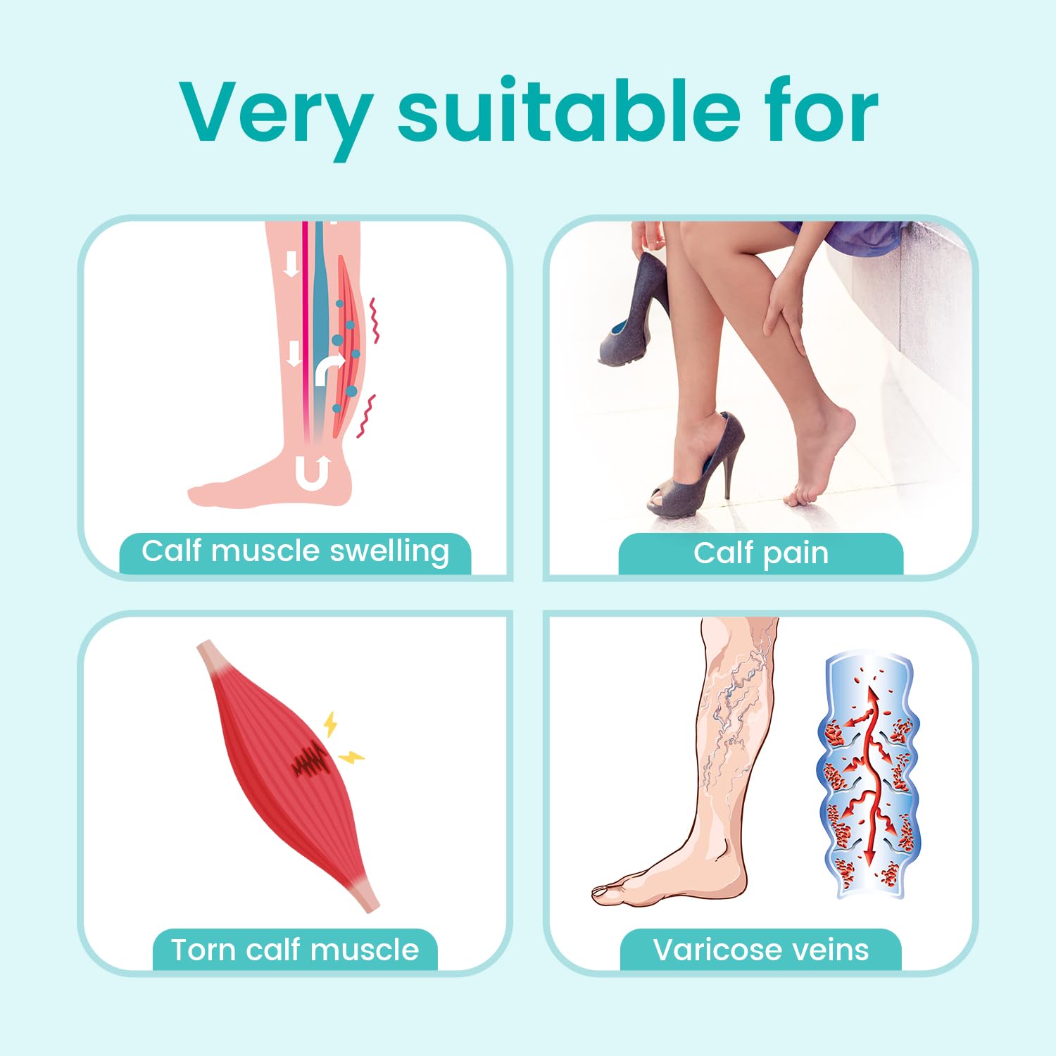 iDonua Swollen Lower Leg Calf Compression Brace for Swelling for Women ...