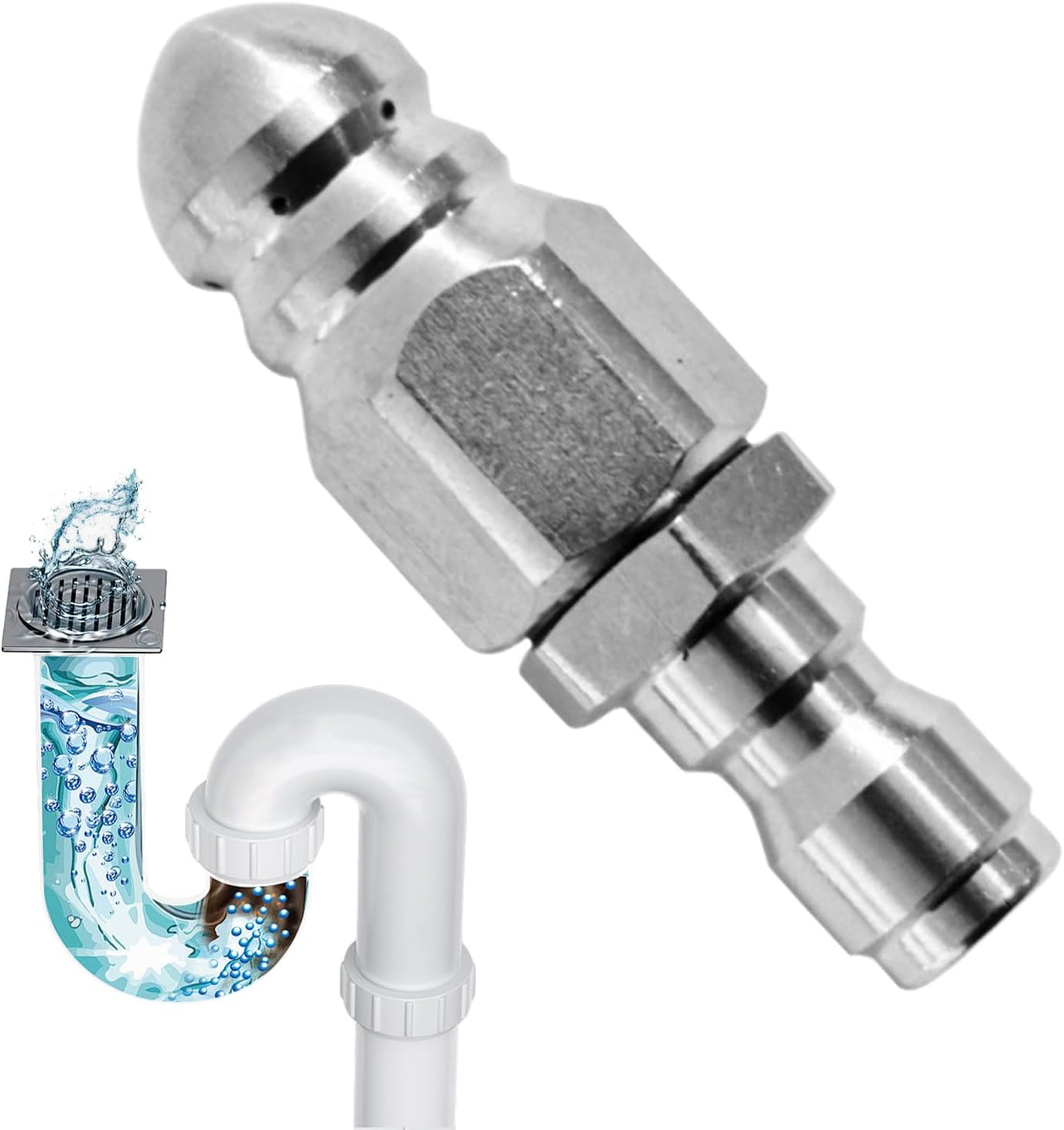 Sewer Cleaning Nozzle,High-Pressure Sewer Hose Cleaning Drain Nozzle 1/ ...