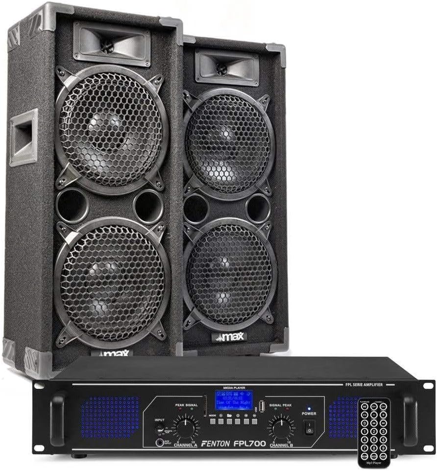 SkyTec - DJ Lautsprecher Set, Mobile PA Anlage Komplettset 700 Watt ...