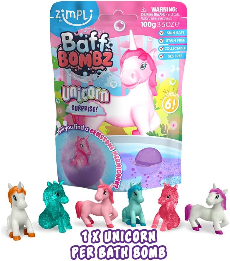 Amazon.com: Large Unicorn Surprise Bath Bomb, 6 Surprise Unicorn Toys ...