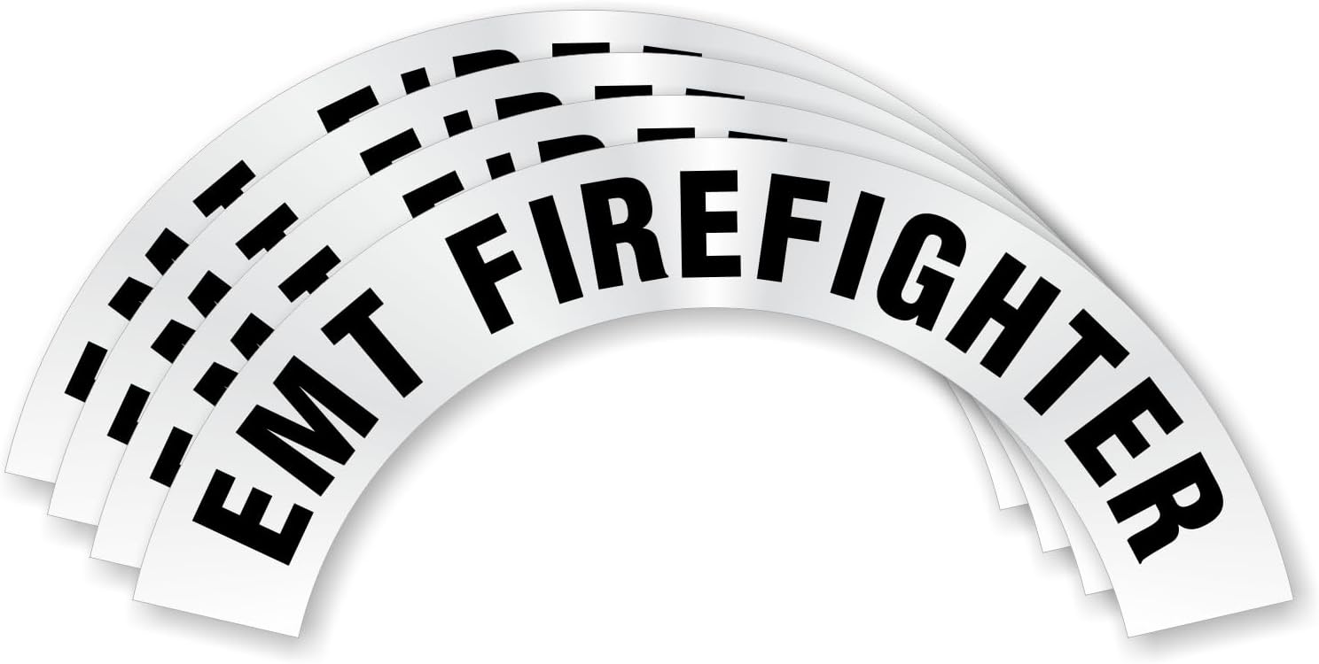 Amazon.com: SmartSign (Pack of 4) EMT Firefighter Hard Hat & Helmet ...