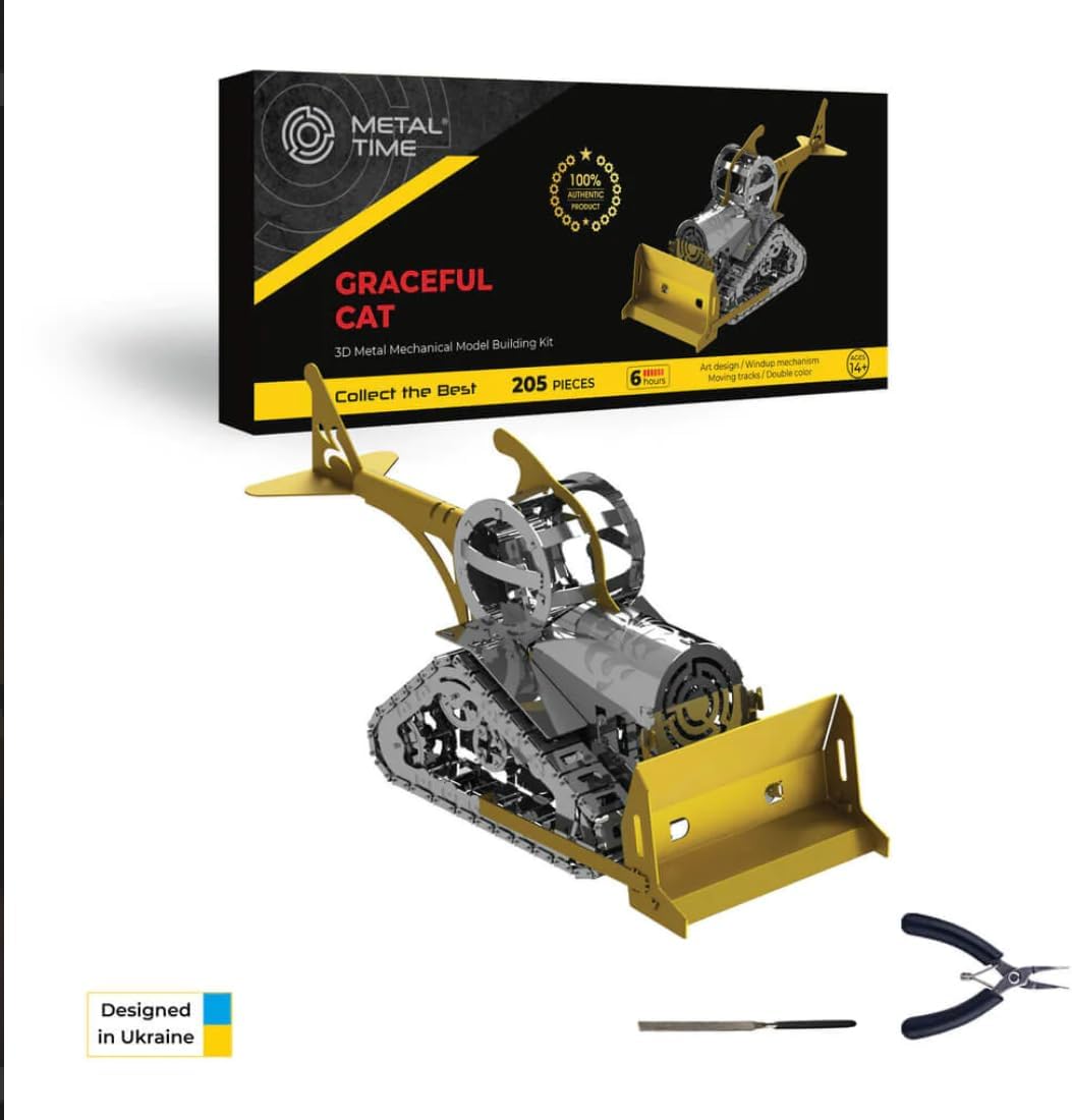 Amazon.com: Bulldozer Mechanical Model, Dozer Metal Model Kit, 3D Metal ...