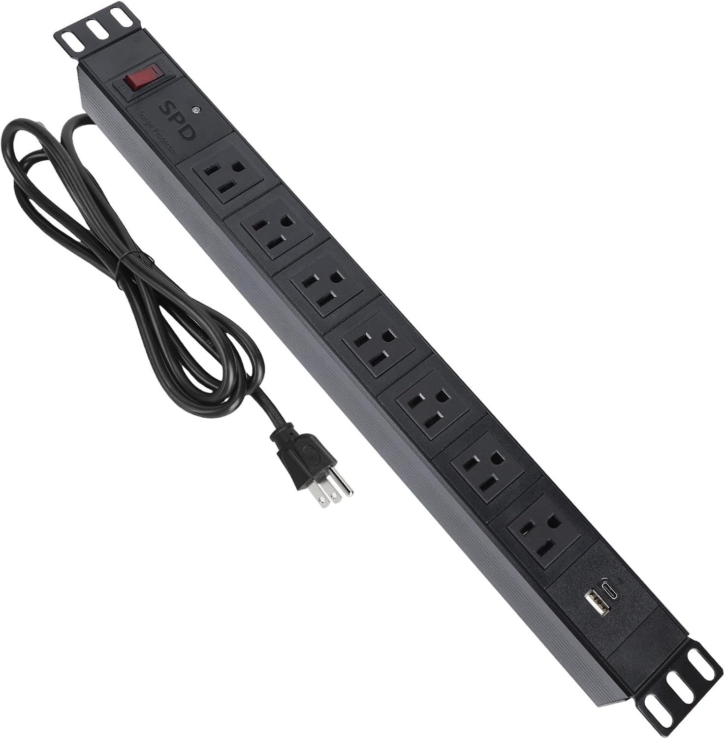 Amazon.com: ElecVoztile Rack Mount Power Strip Surge Protector, 7 ...