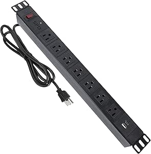Amazon.com: ElecVoztile Rack Mount Power Strip Surge Protector, 7 ...