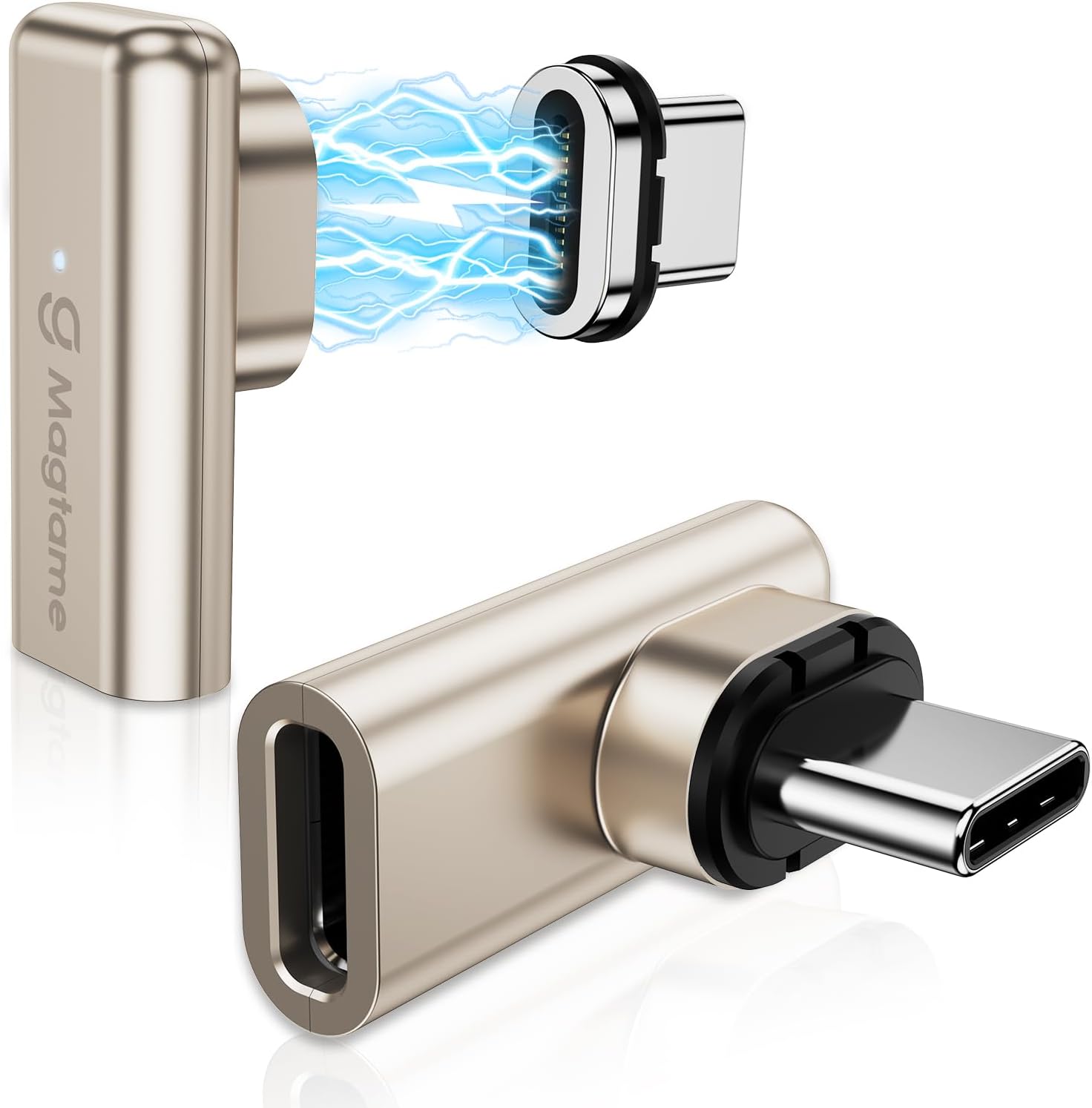 Amazon.com: 2Pack 240W Magnetic Right Angle USB C Male to USB C Female Adapter 90 Degree, Type C ...