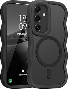 Amazon.com: Pepmune for Samsung Galaxy A36/A56 Case, Curly Wavy Frame Hard Translucent Matte ...
