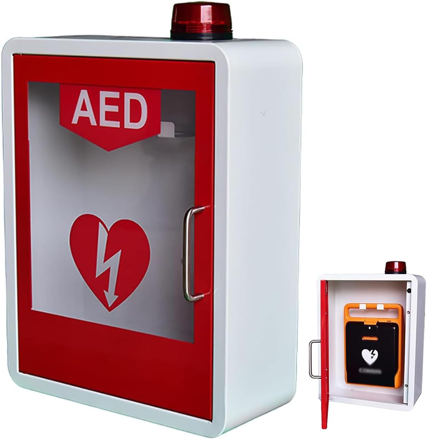 AED Defibrillator Storage Cabinet, Secure Wall-Mounted Cardiac ...