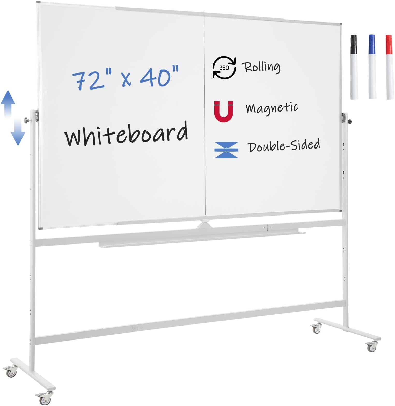 Amazon.com : FORTUNO Large Magnetic Mobile Whiteboard 72"x40", Rolling ...