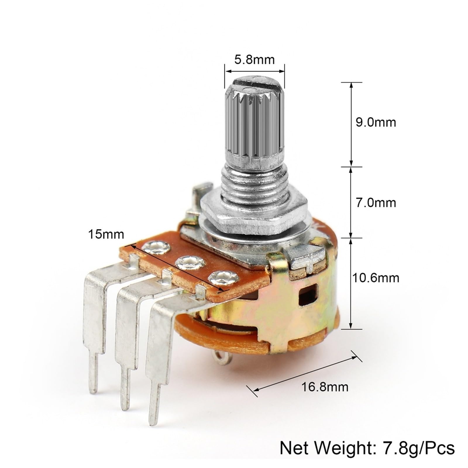 100k Potentiometer 10-Pack WH148 Potentiometers - 10K Ohm Variable ...