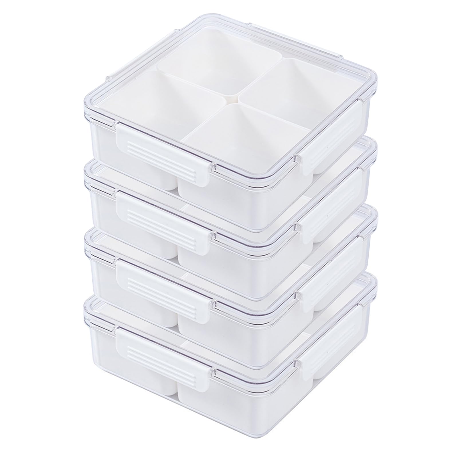 Amazon.com | Lumista Divided Serving Tray with Lid, 4 Compartment Food ...