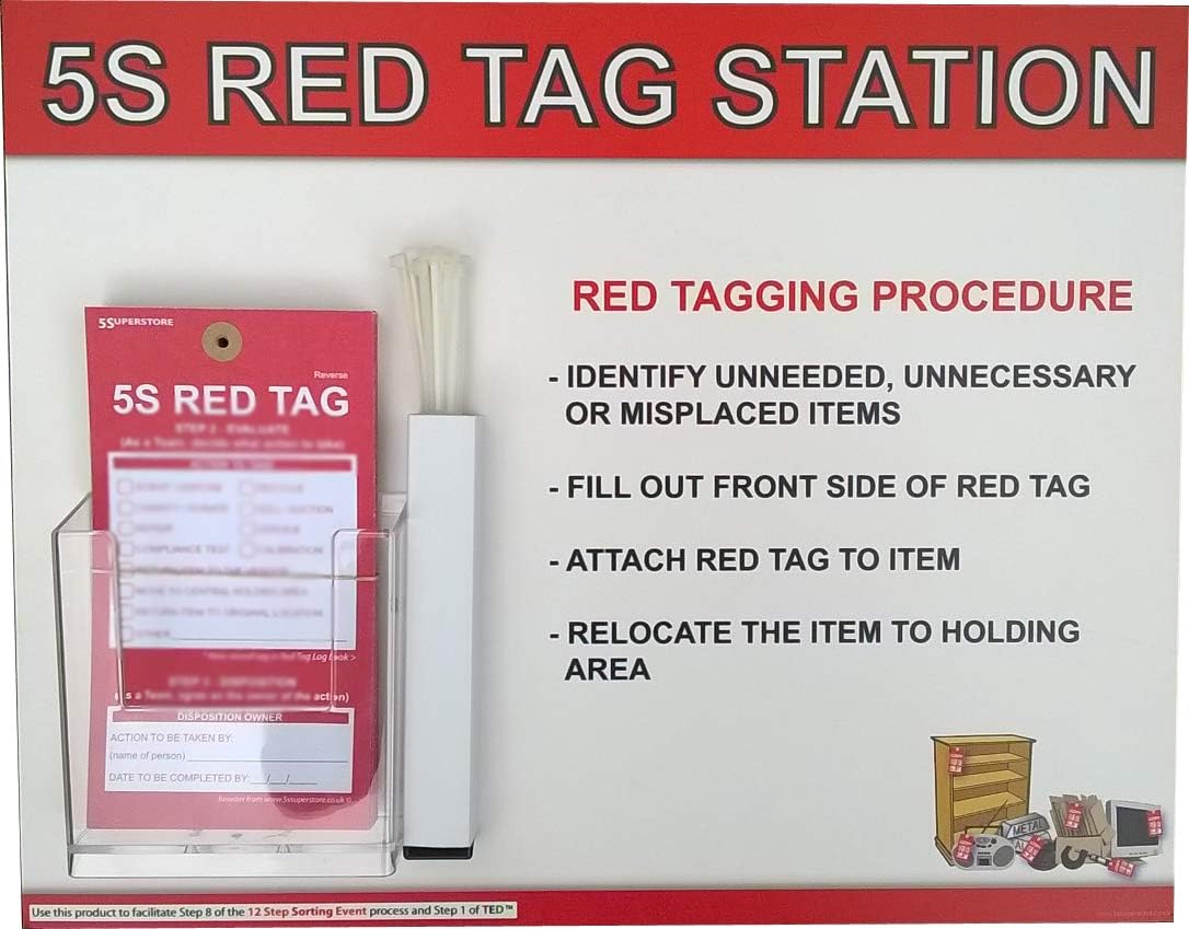 5S Red Tag Holder Dispenser : Amazon.co.uk: Business, Industry & Science