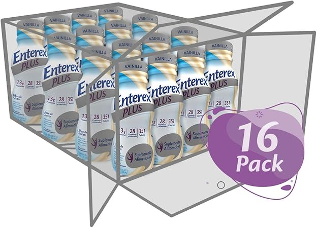 Enterex Plus Vainilla Liquido 237ml, caja con 16 botellas. Suplemento ...