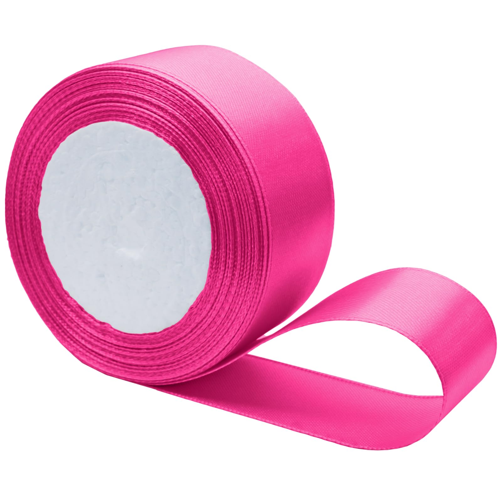 Amazon.com: Seimneire Hot Pink Satin Ribbon 1 Inch x 25 Yards, Wedding ...