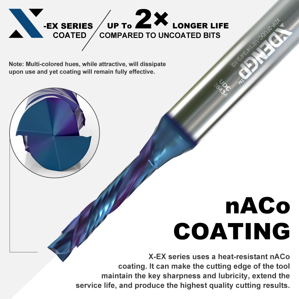 Snapklik.com : XDENGP Up&Down Cut Compression Spiral Router Bit For CNC ...