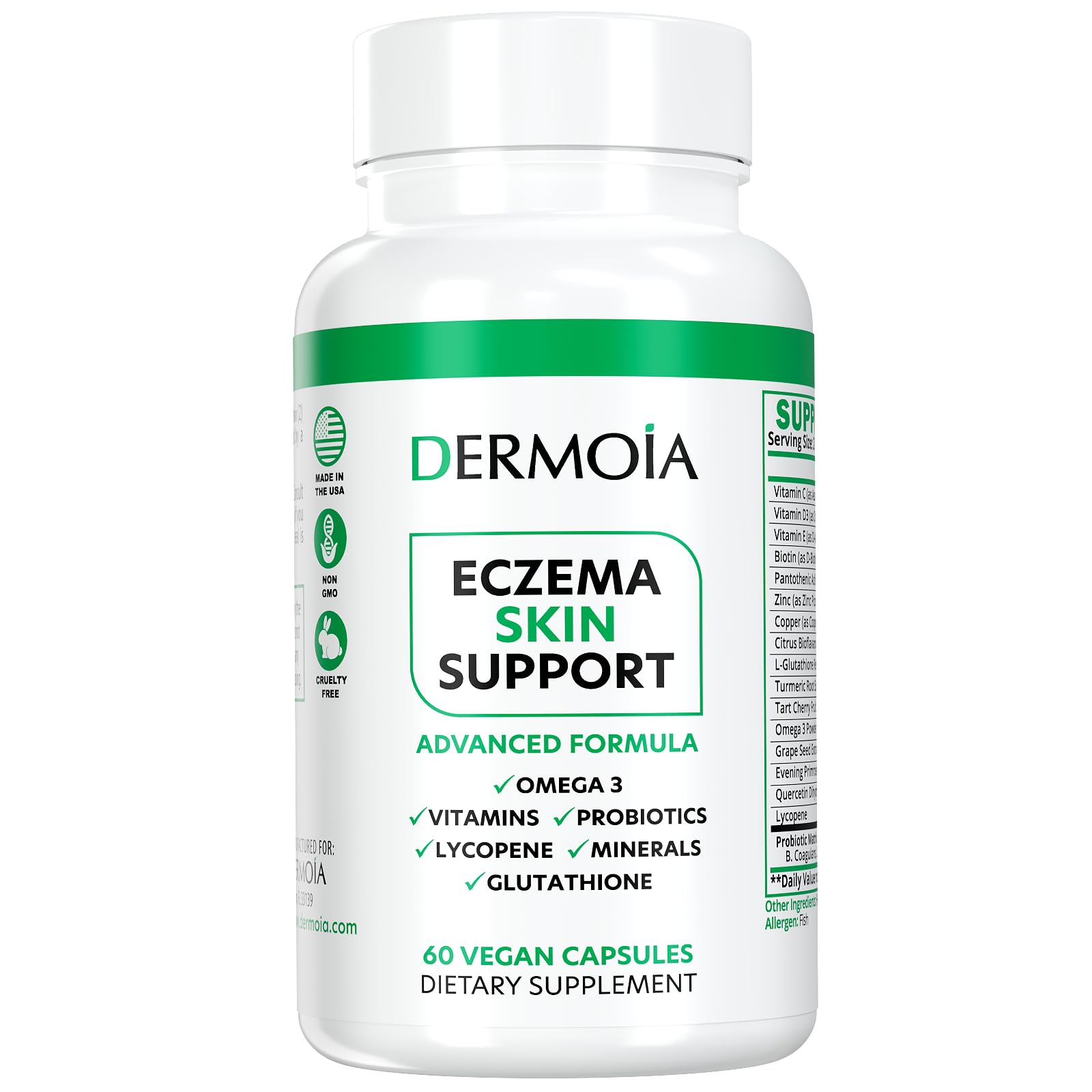 Amazon.com: DERMOIA Eczema Supplements - Formulated Dyshidrotic Eczema ...