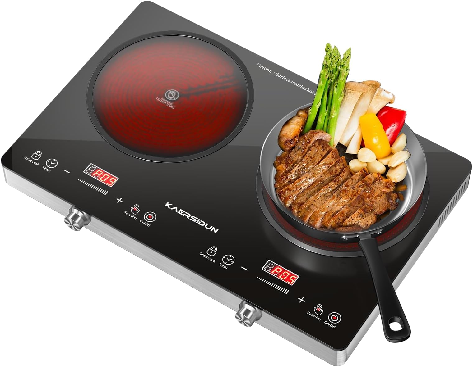 Amazon.com: Hot Plate Electric Double Burner 1800W Infrared Double ...