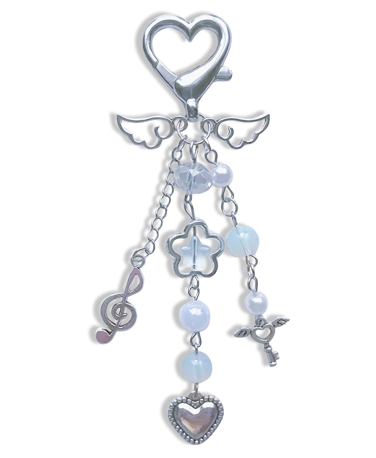 Sureio 6 Pcs Aesthetic Y2K Keychains Cute Bow Star Bear Heart