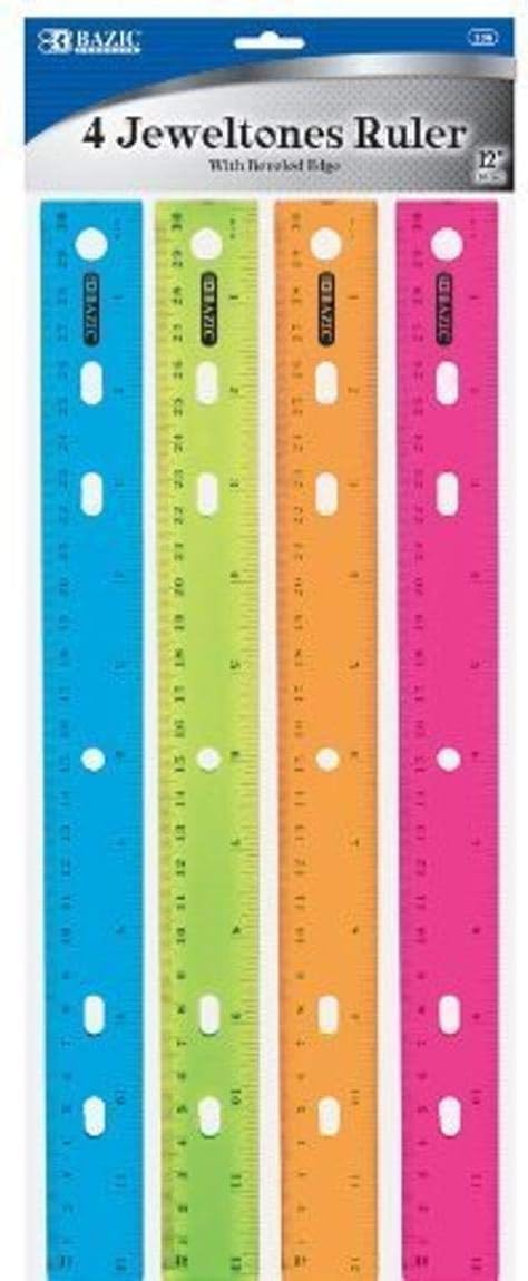 Amazon.com : Charles Leonard Plastic Ruler, Double Bevel, 12 Inches ...