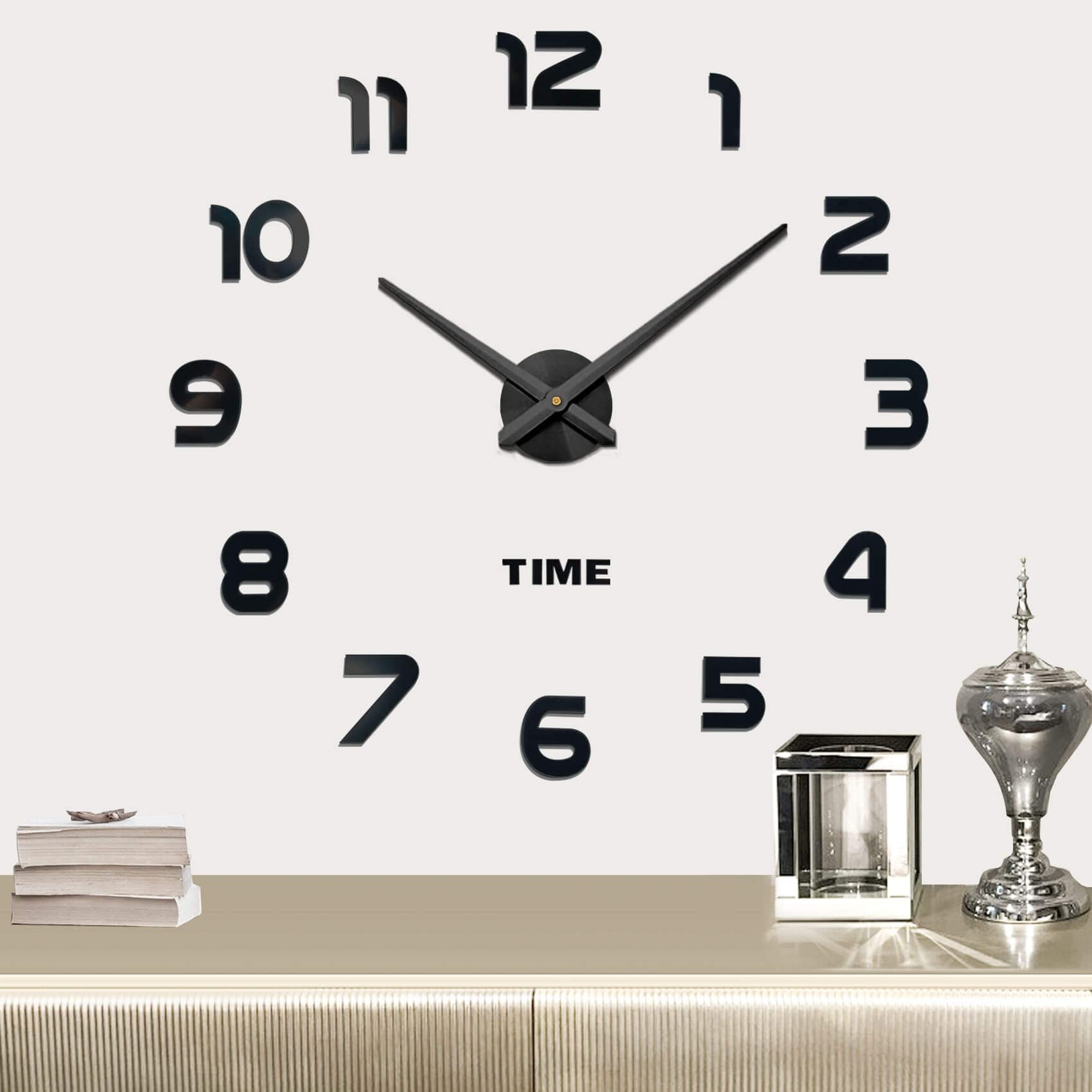 Amazon.com: Mintime Large Wall Clock Battery Operated DIY Wall Clock ...