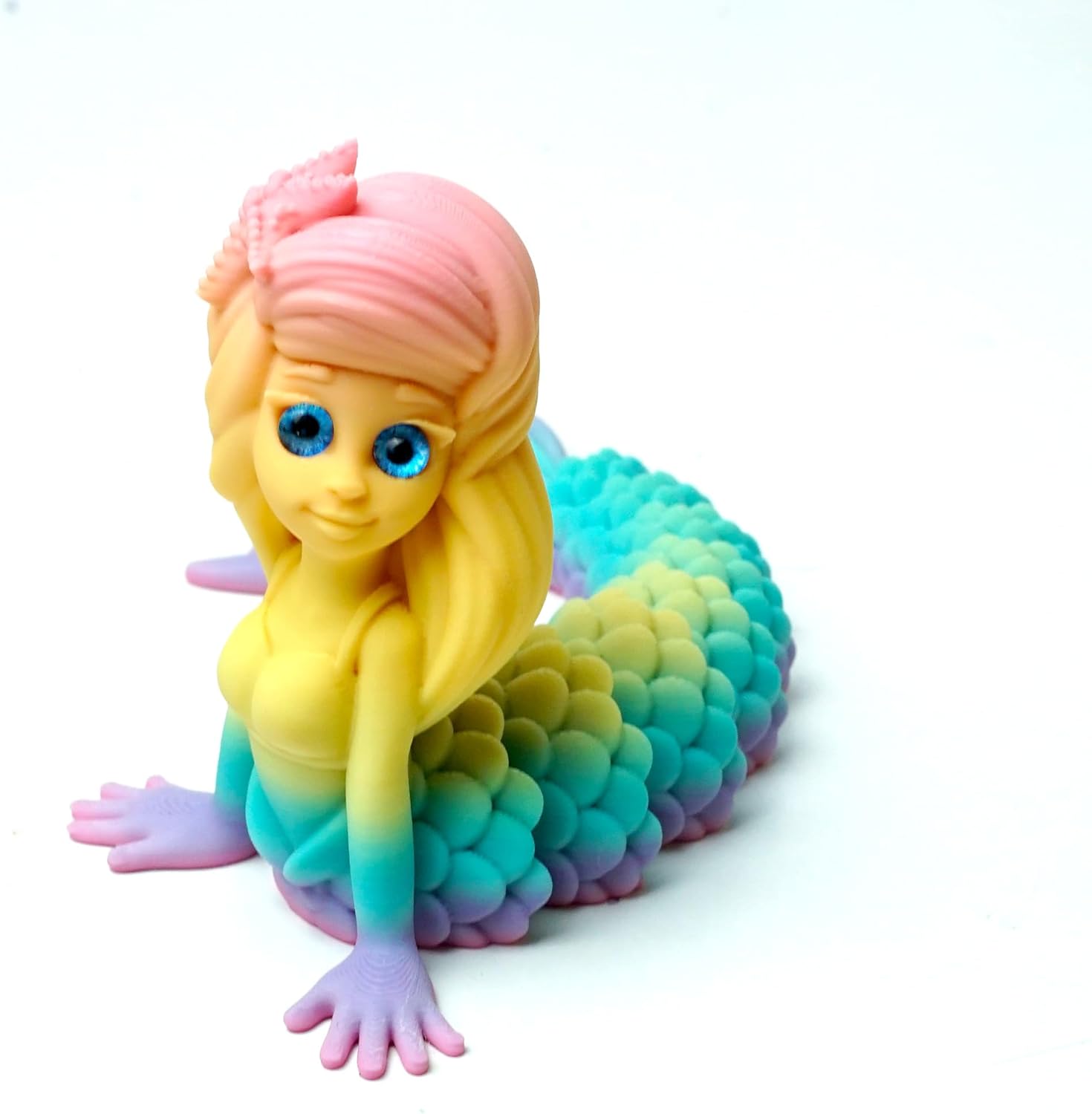 Amazon.com: 6.69inch 3D Printed Mermaid Models,Flexible Joint Animal ...