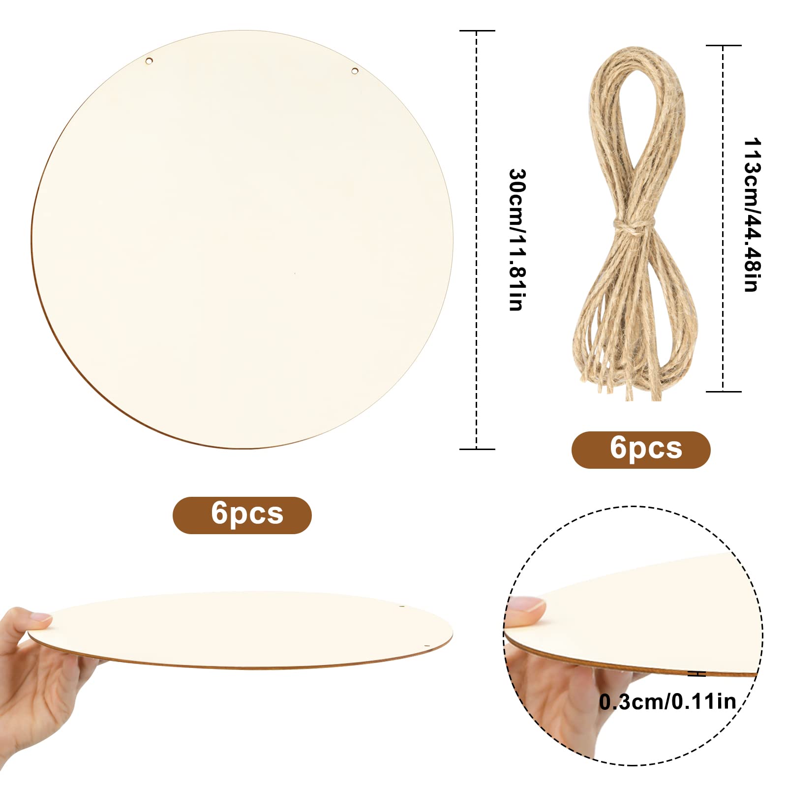 DIY Knutselmateriaal Hout JAWSEU Ronde Houten Plaat Houten Schijven ...