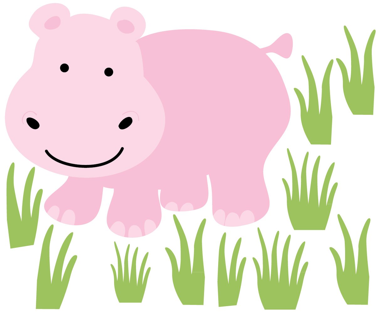 Amazon.com : Large Hippo Wall Decal in Light Pink : Baby