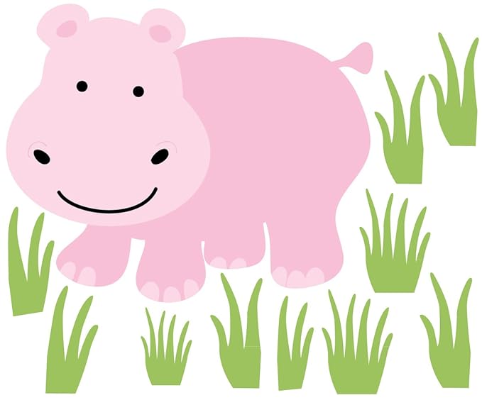 Amazon.com : Large Hippo Wall Decal in Light Pink : Baby