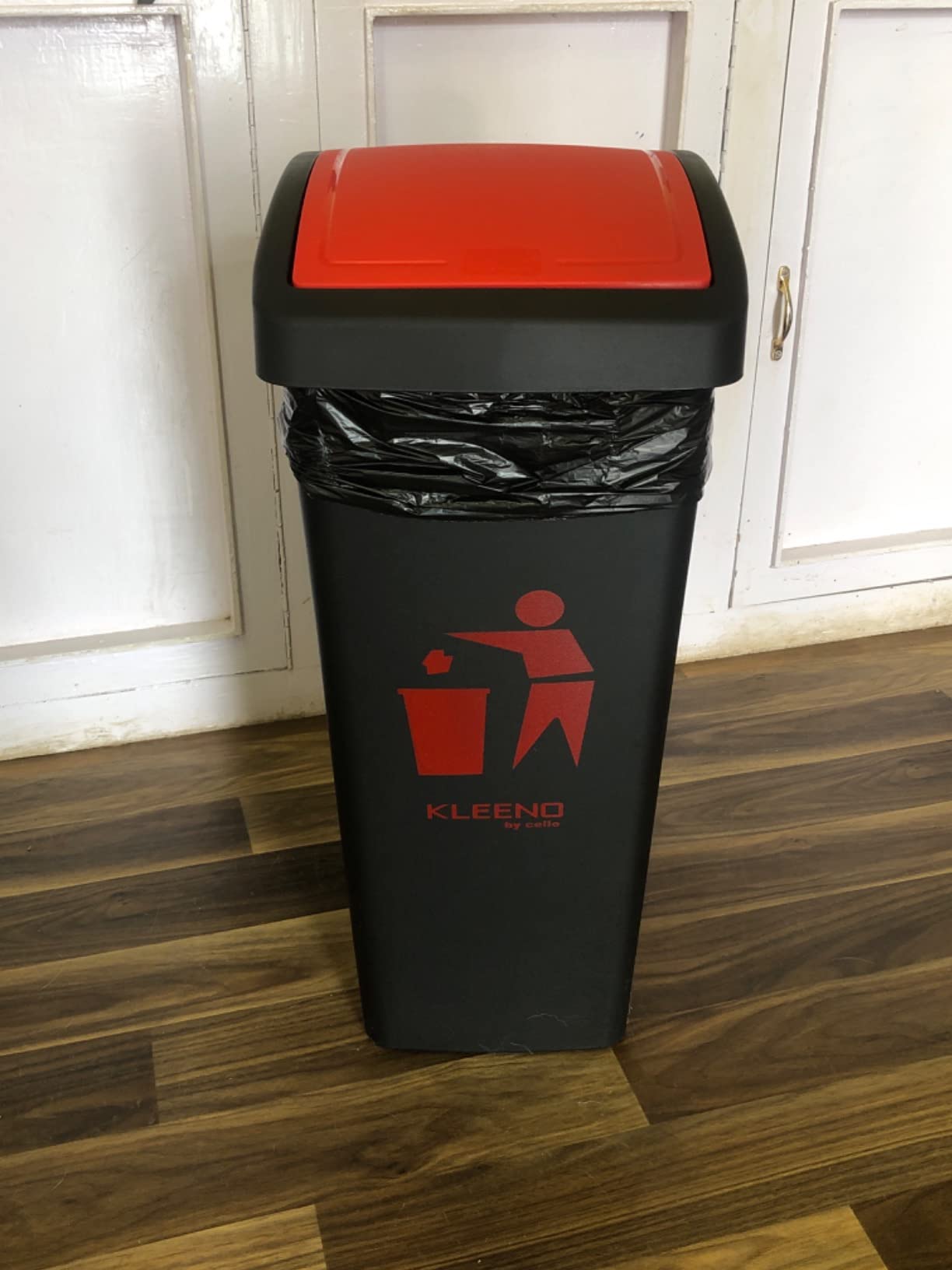 Cello Plastic Swing Garbage Dustbin 48 Ltr,Black-Red : Amazon.in: Home ...