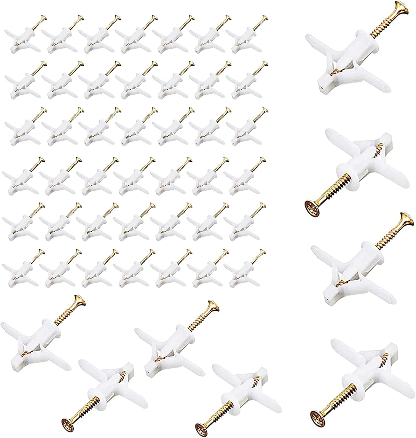 50PCS Drywall Screws, Dry Wall Anchor Screws, Wall Screws, Toggle Bolts ...