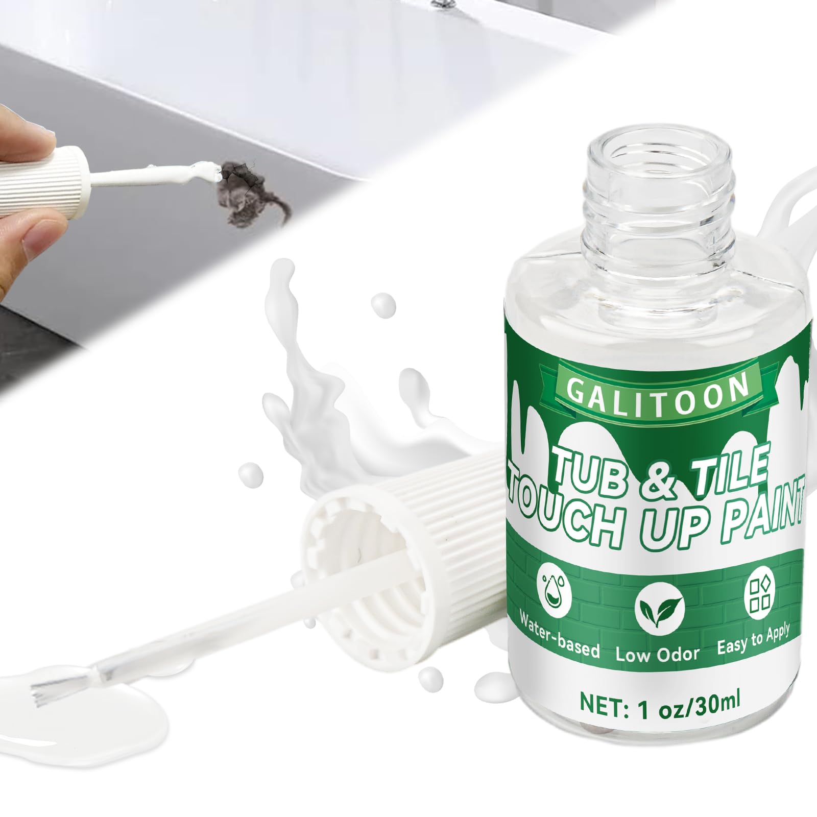 Amazon.com: Tub and Tile Paint, White Paint for Bathtub, Quick-Dry ...