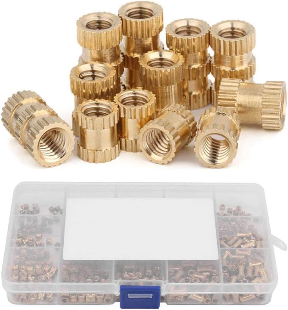 450 PCS Female Thread Knurled Brass Threaded Insert Embedded Nuts ...
