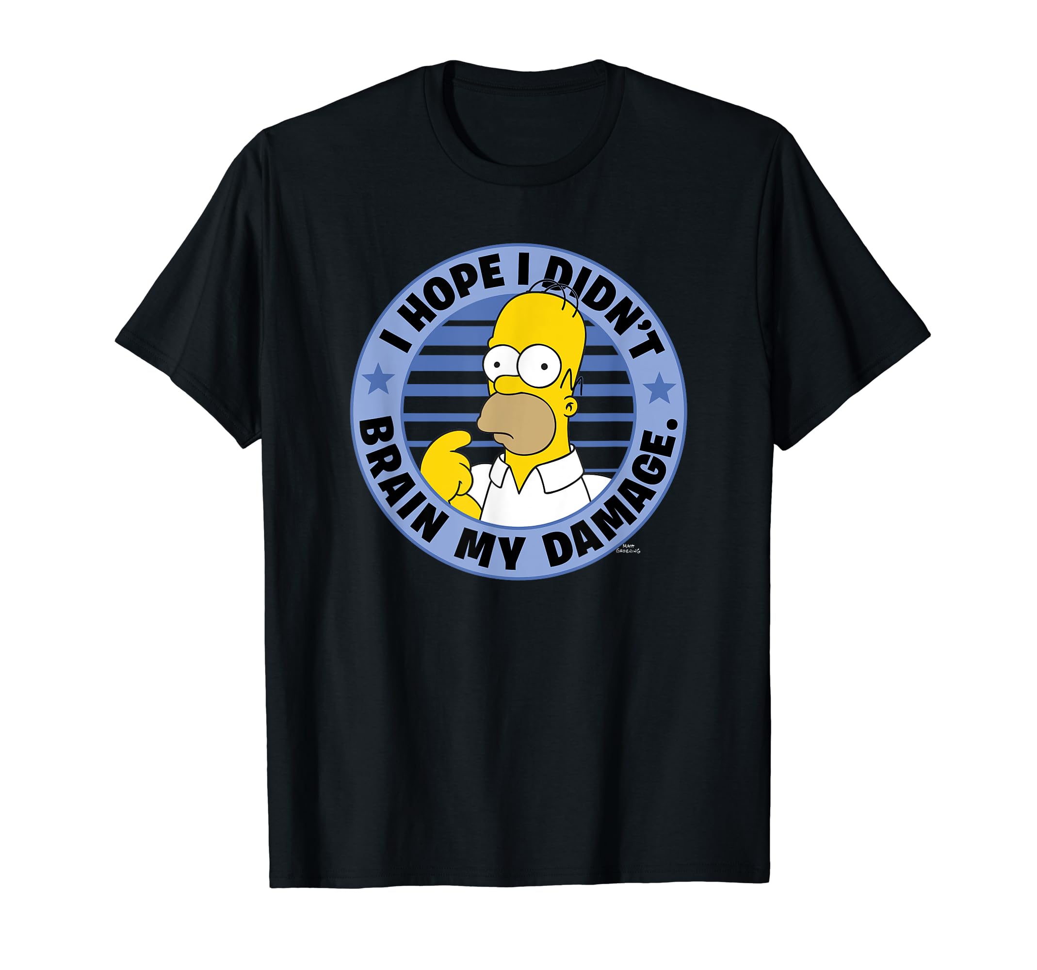 Amazon.com: The Simpsons Homer I Hope I Didn't Brain My Damage T-Shirt ...