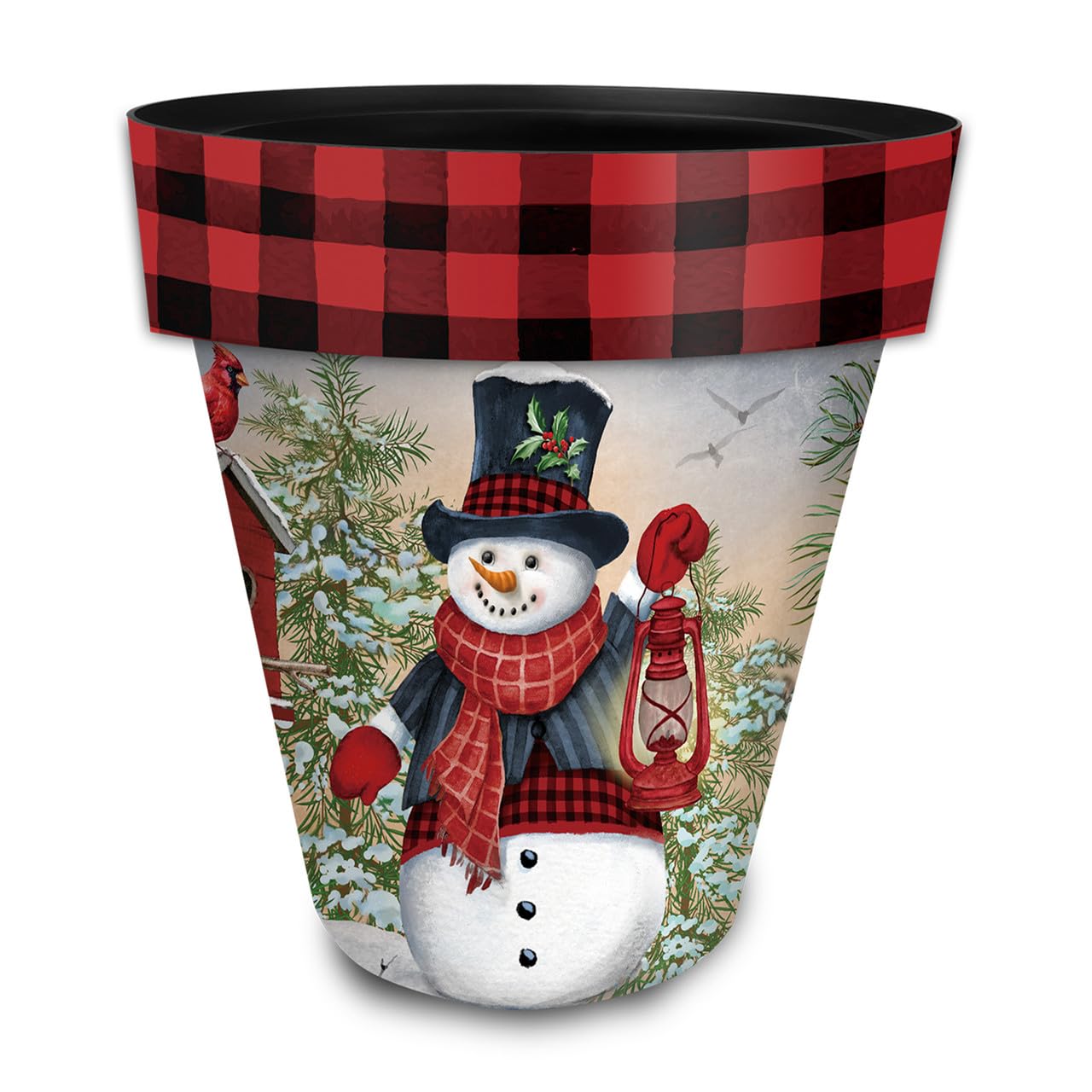 Amazon.com: Briarwood Lane Snowman and Friends Large Planter : Patio ...