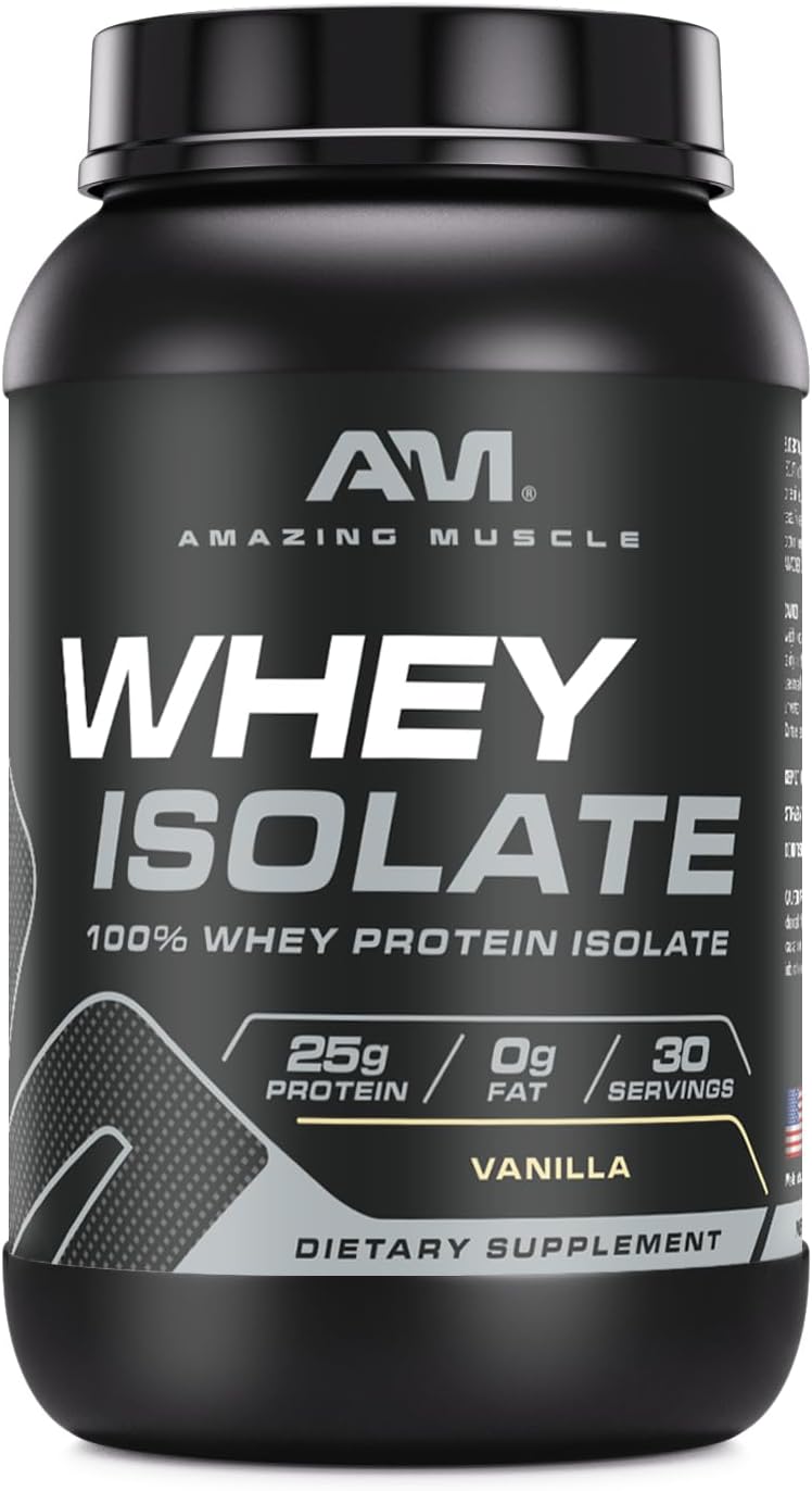 Amazon.com: Amazing Muscle Whey Protein Isolate Powder | Vanilla Flavor ...