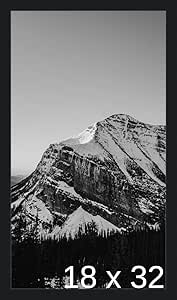 Amazon.com - Frame It Easy 18 x 32 Inch Black Natural Wood Picture ...