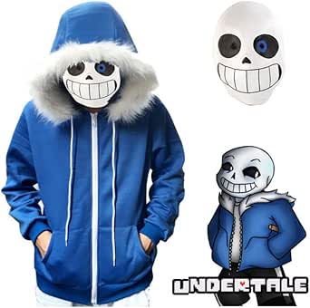 Amazon.co.jp: SCLYX アンダーテールコスプレ スケルトンお面付 アンダーテールパーカー ブルー アンダーテール パーカー サンズ アンダーテール服 アンダーテール衣装 ...