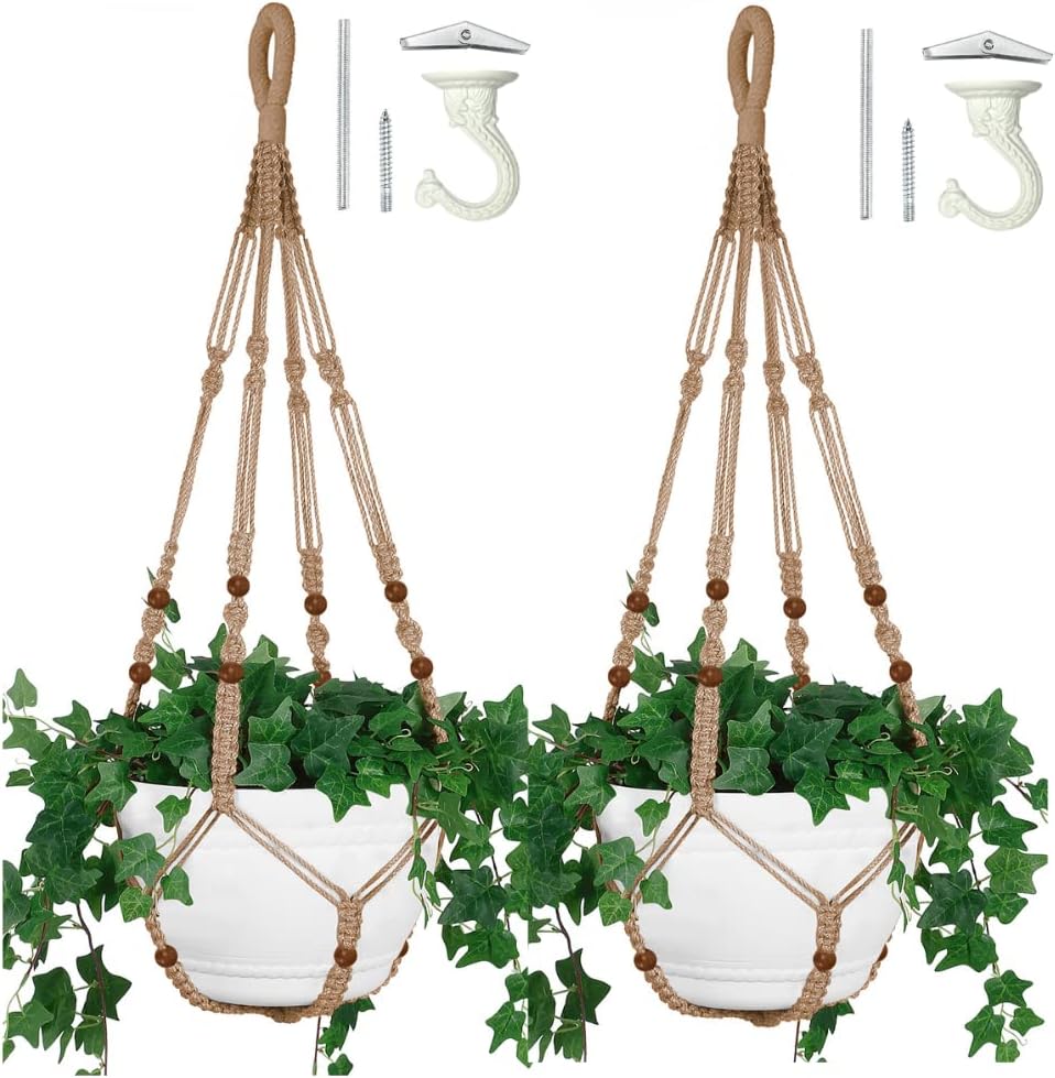 Amazon.com : EBOOT 2 Pack 48 Inches Large Macrame Plant Hanger Rope to ...
