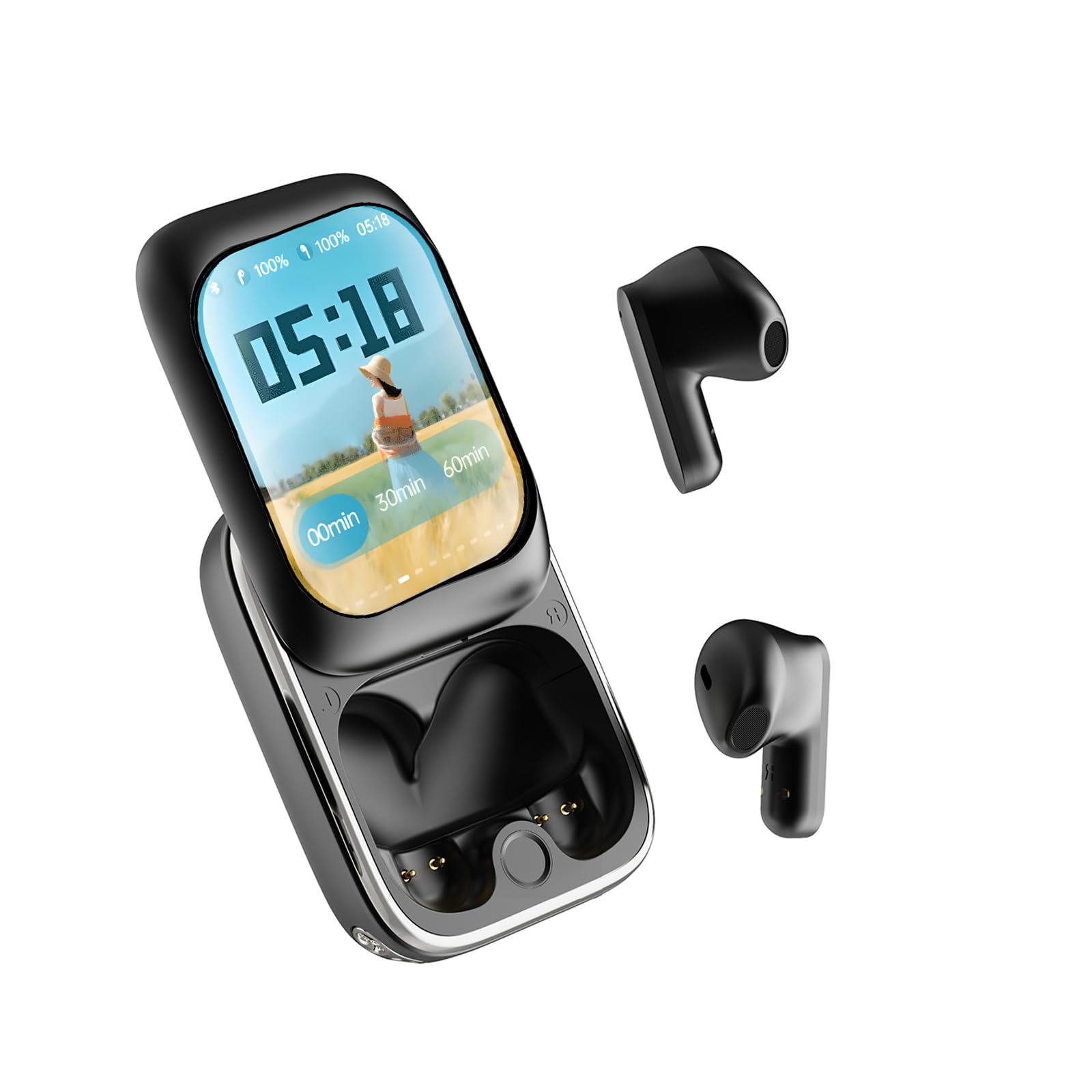 Amazon.com: Xmenha Smart Small Mini Touch Screen Earbuds with Screen ...