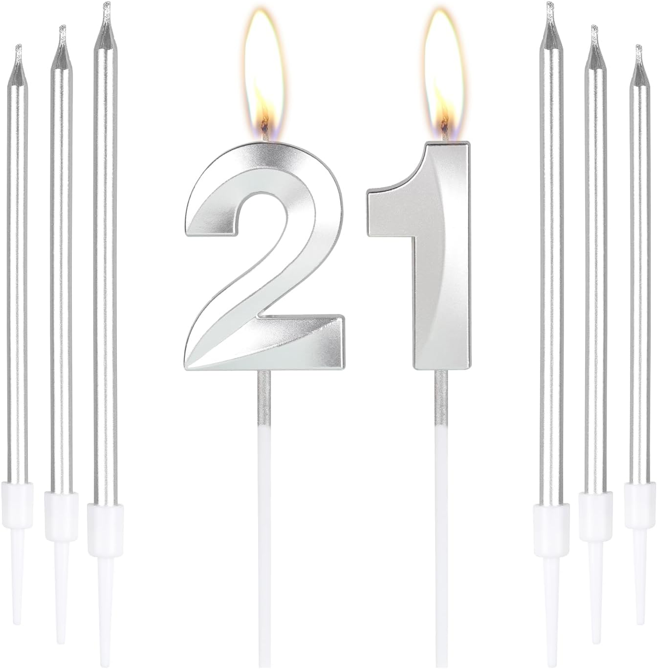 21st Birthday Candles Gold Number 21 Candles for Birthday Cake, Gold 21 ...