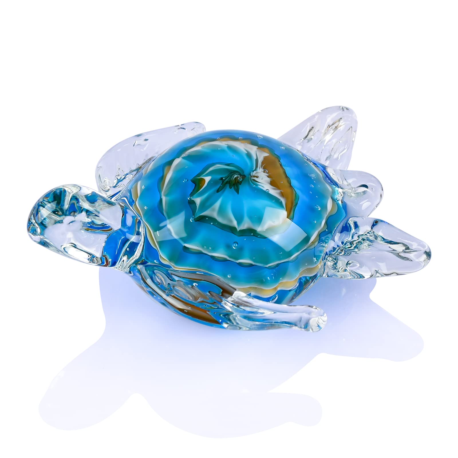 Ingbear Hand Blown Glass Sea Turtle Figurines Ornament,Crystal ...