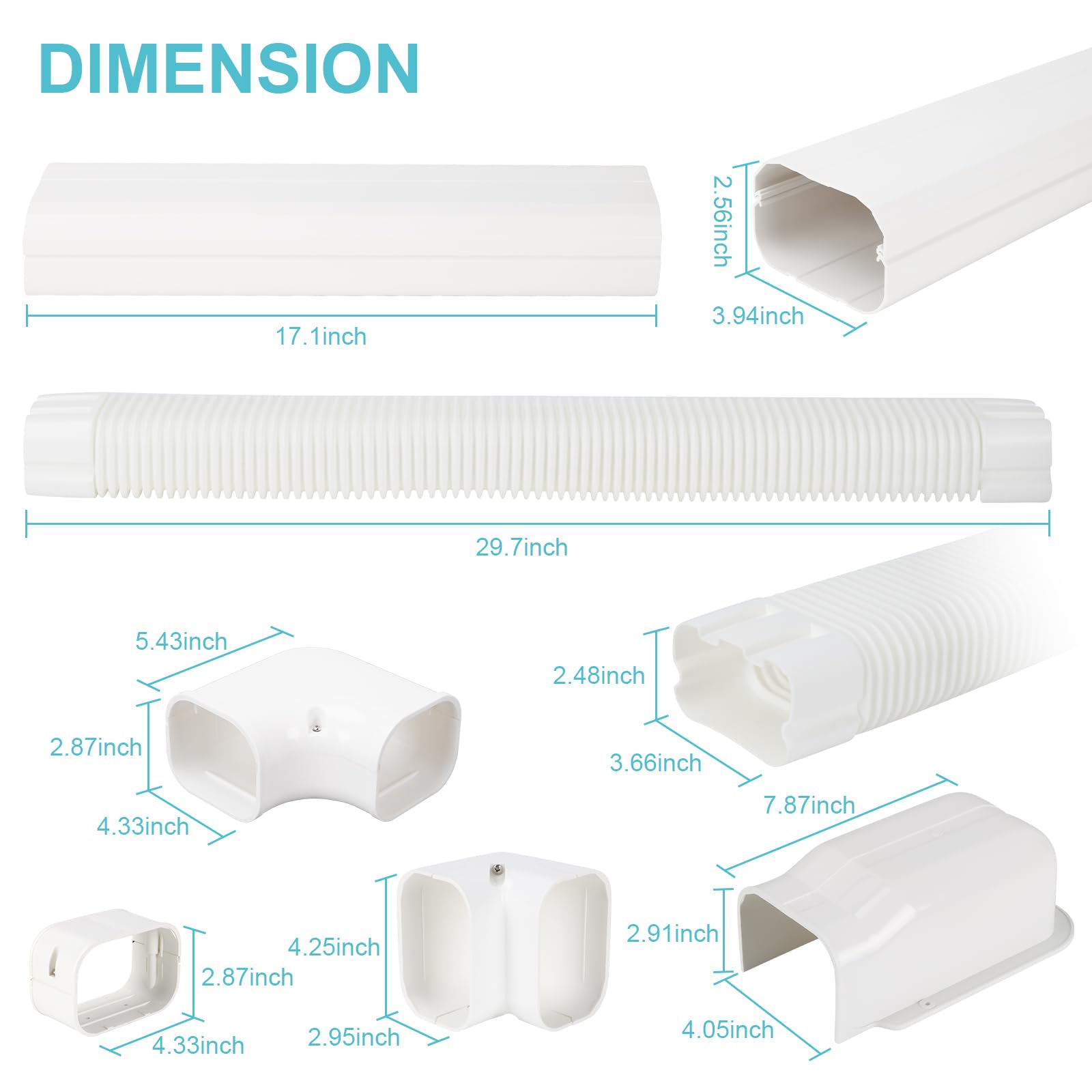 Snapklik.com : 4” 13.5 Ft Mini Split Line Set Cover,Decorative PVC Line ...