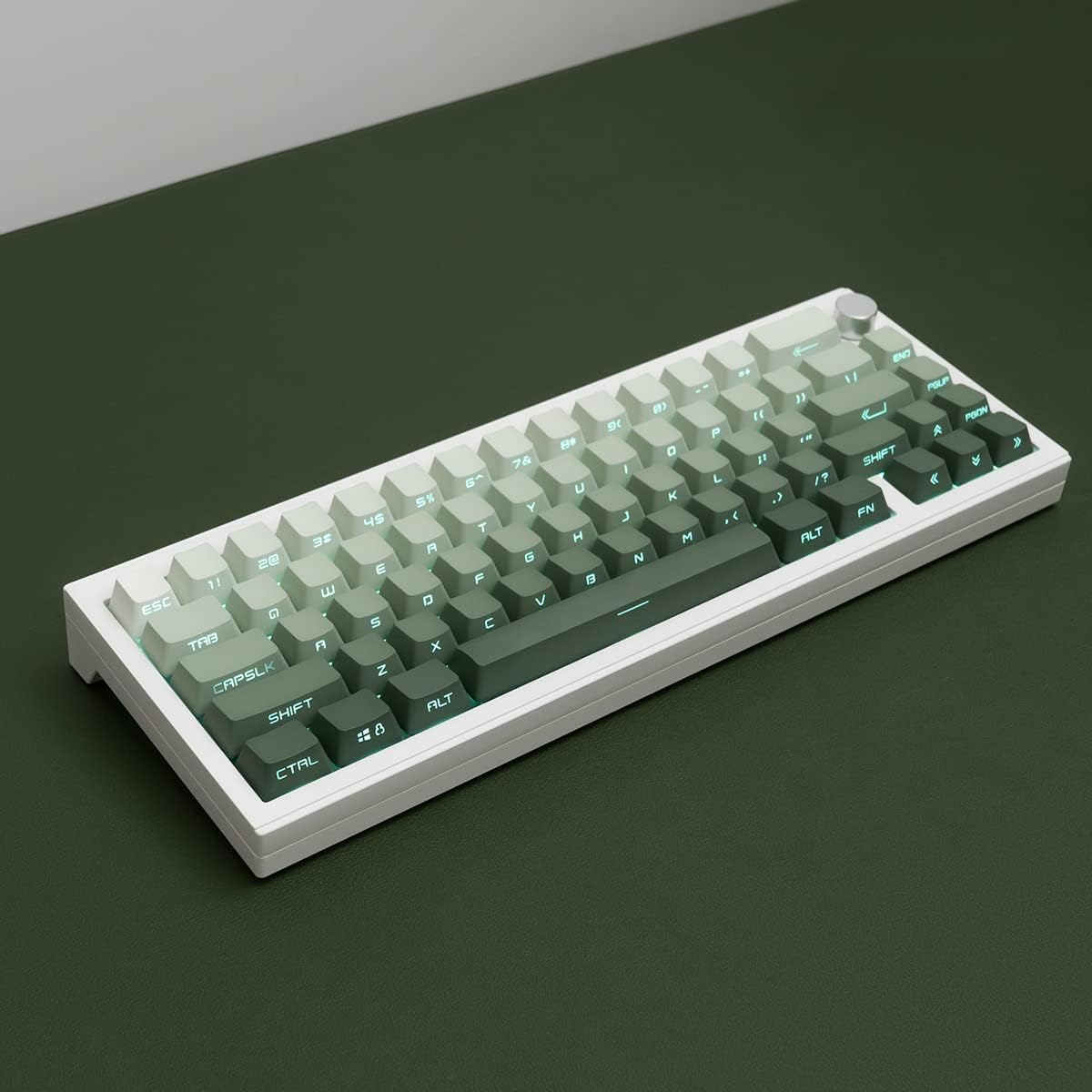 Amazon.com: mintcaps PBT Doubleshot Keycaps 134 Keys Gradient Green ...