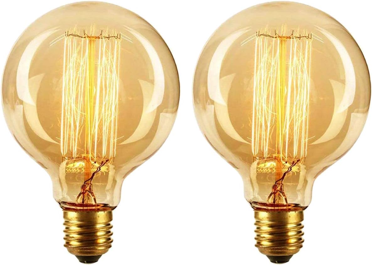 CTKcom Edison Vintage Filament G95 40W Light Bulbs Globe Round (2 Pack ...