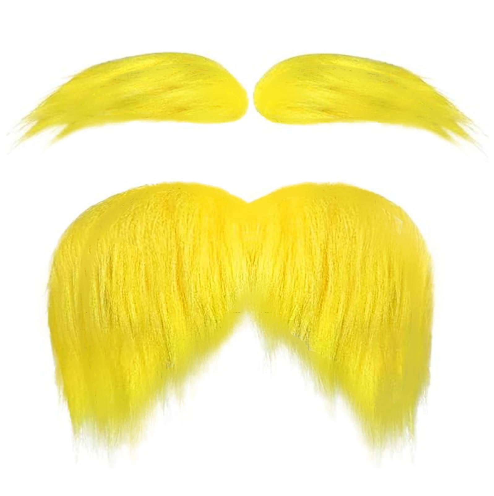 Amazon.com: Pirekul Yellow Mustache and Eyebrows, Yellow Fake Mustache ...