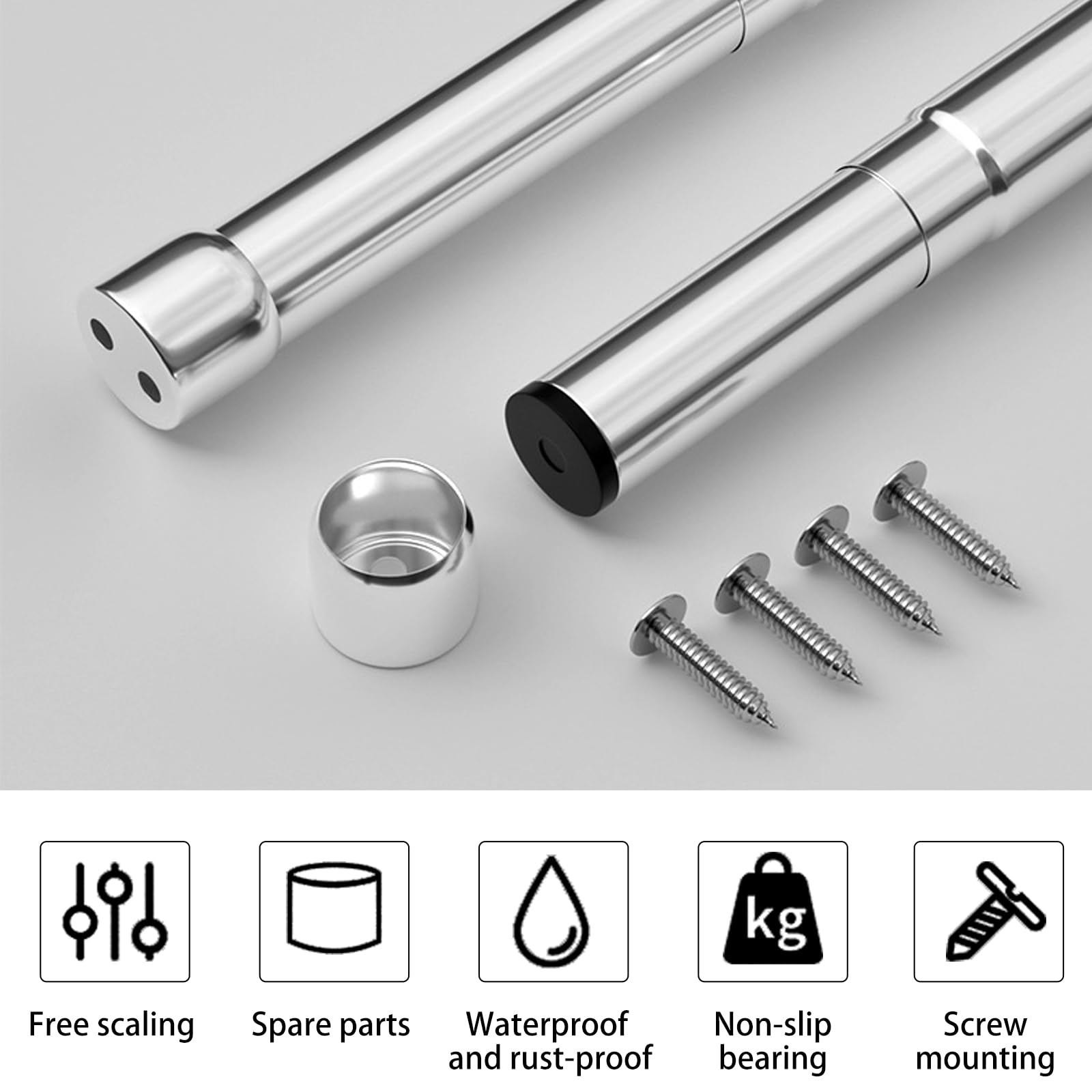 Wardrobe Adjustable Clothes Rail Pole – Stainless Steel Extendable ...