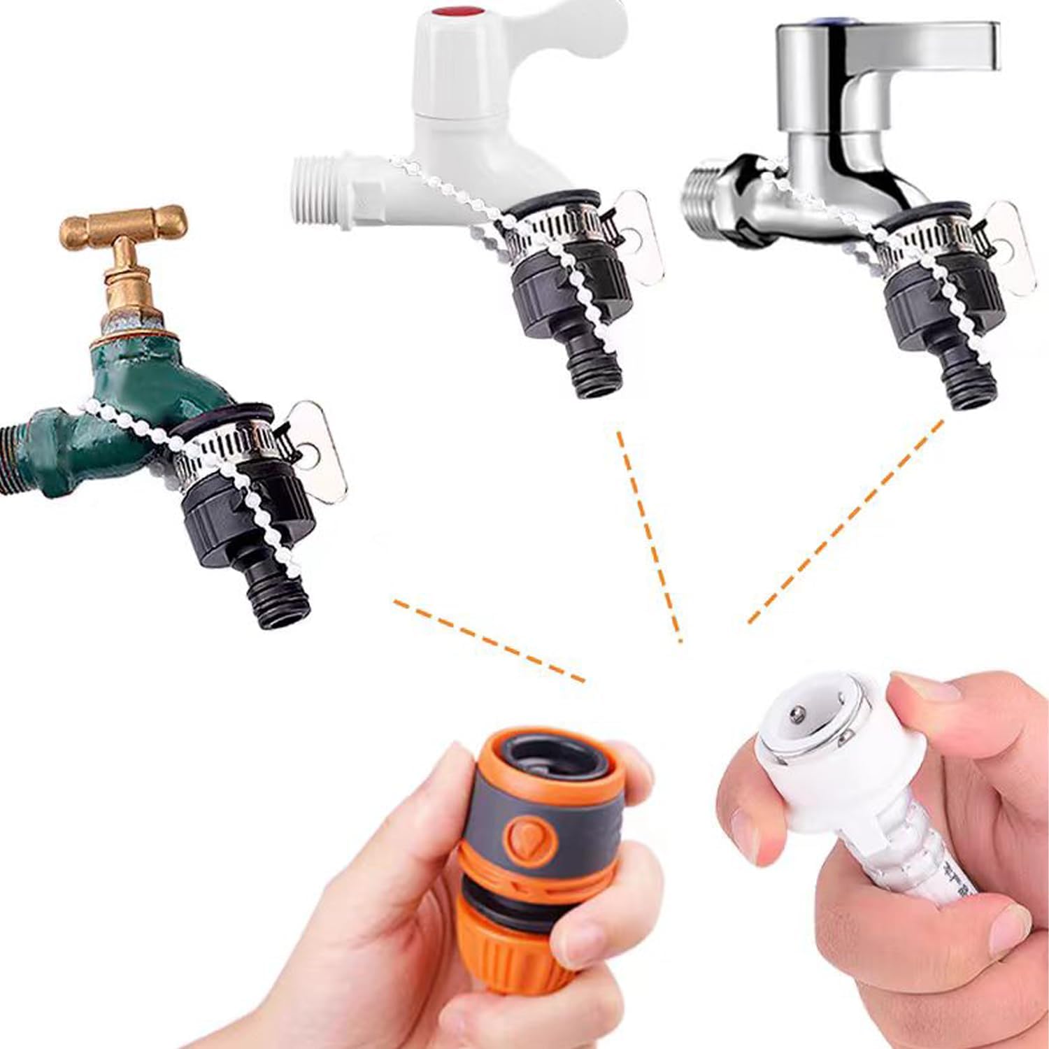 16 mm Universal Tap Connector,2 PCS Garden Hose Pipe Adapter Rubber ...