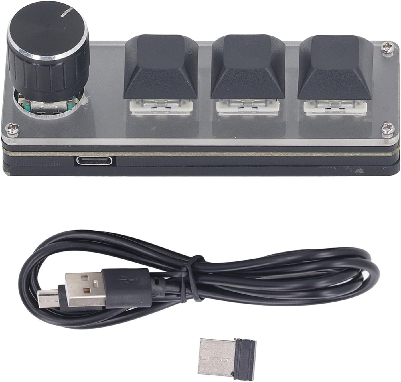 3 Key Keyboard: USB Wired and 2.4G Link Hot Swappable All Programmable Keypad with Knob, SAYO ...