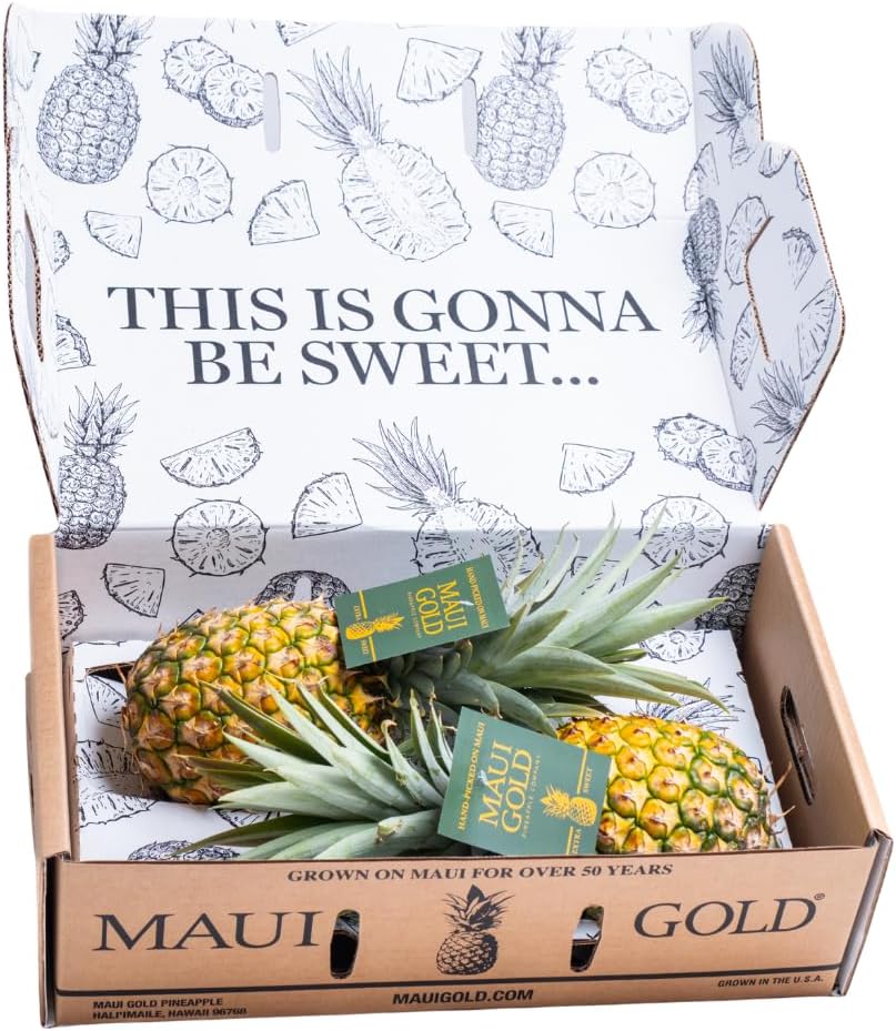 Amazon.com: Maui Gold Pineapple - 2 Fresh Picked Pineapples, Gift Boxed ...