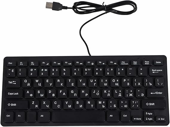 Amazon.com: USB Wired Keyboard, 78 Keys Language Keyboard with Russian ...